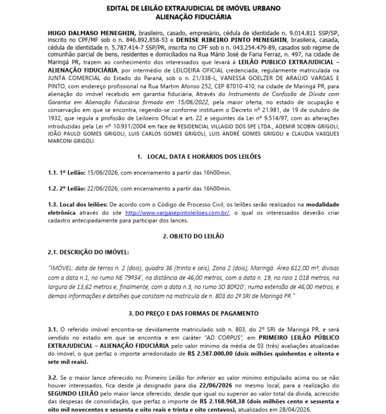 Publicidade legal dia 01/06/2026 - GMC Online